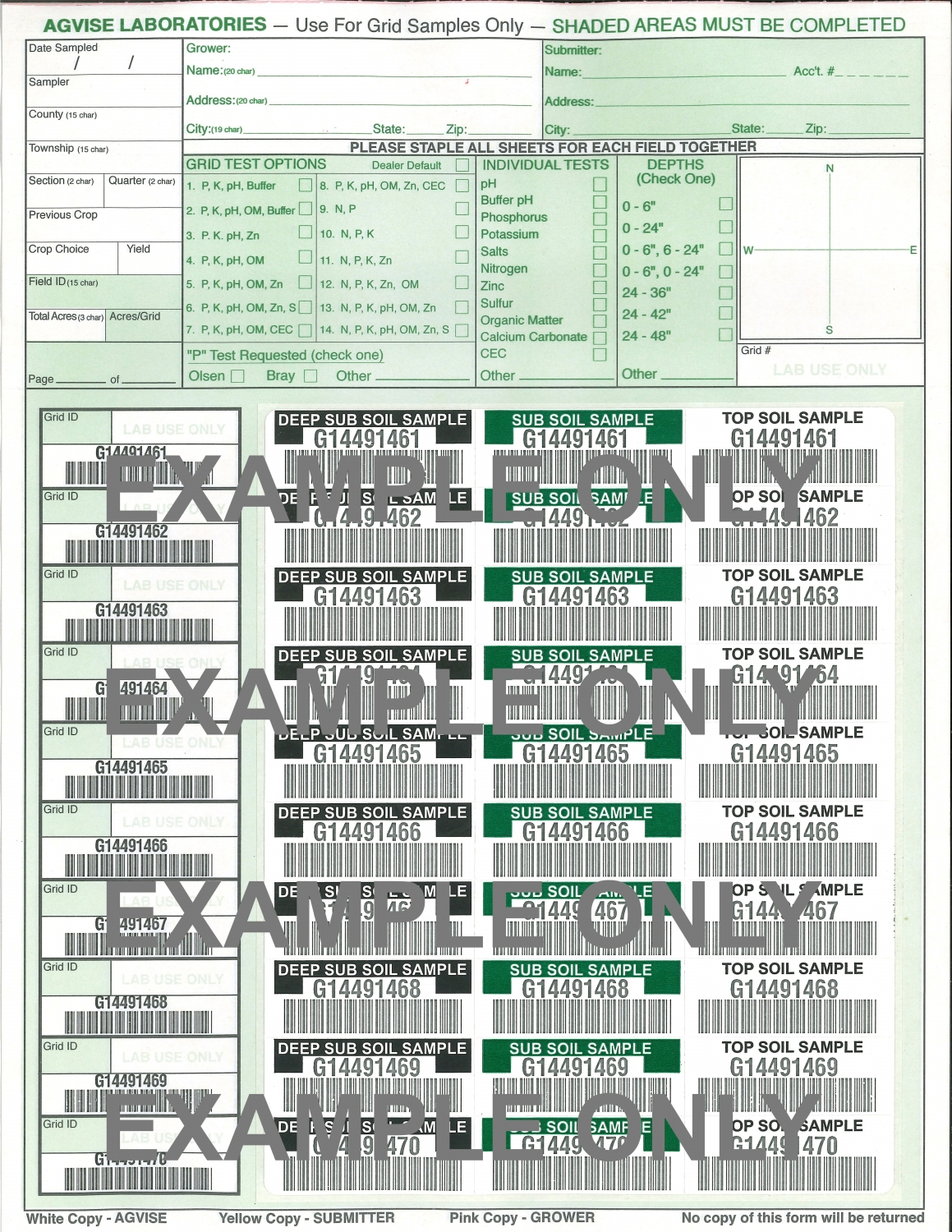 Soil Submission Form, Grid - Agvise Laboratories