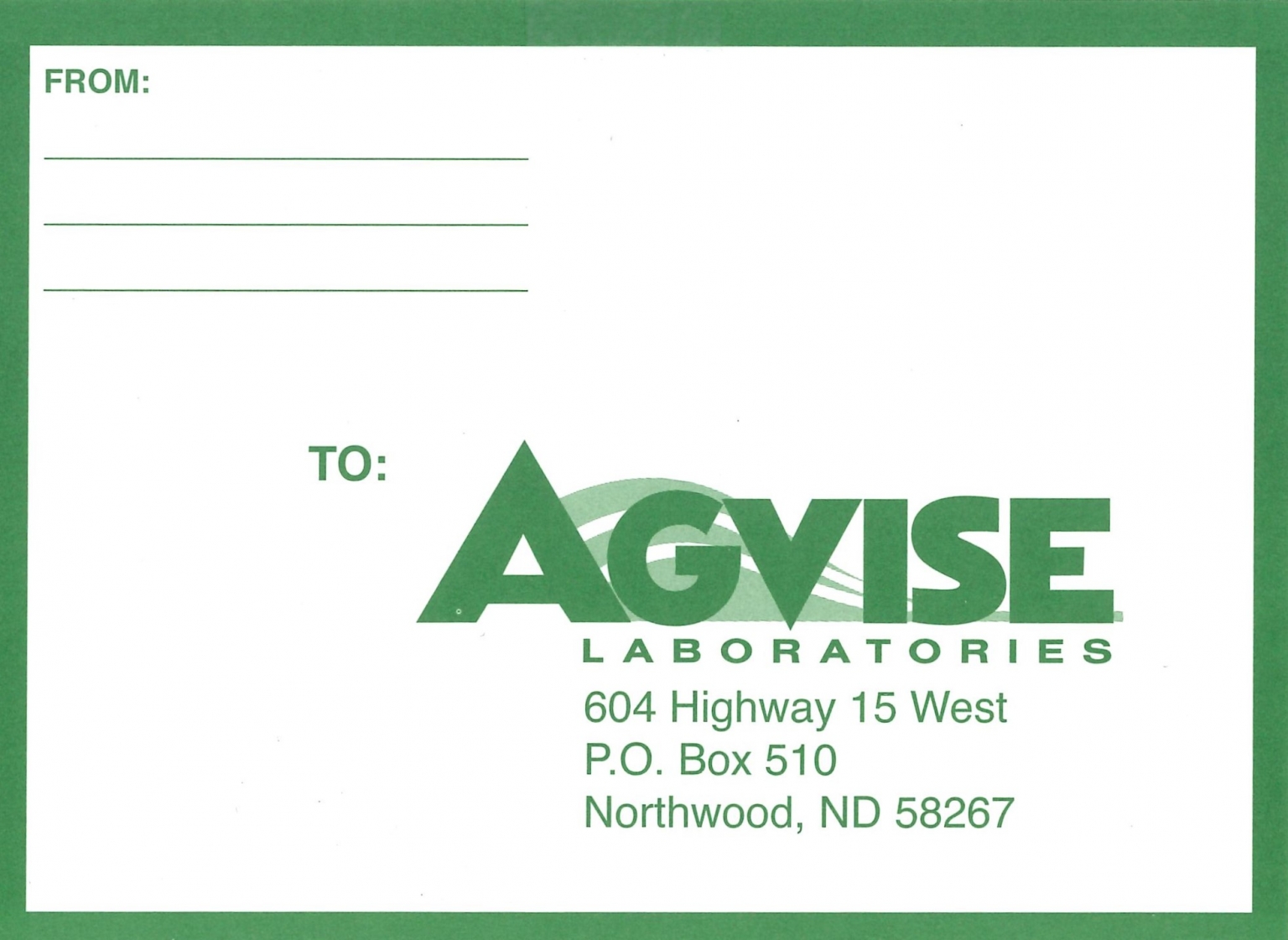 USPS Mailing Label - Agvise Laboratories