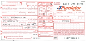 Purolator Shipping Label – Avoid Using if Possible - Agvise Laboratories