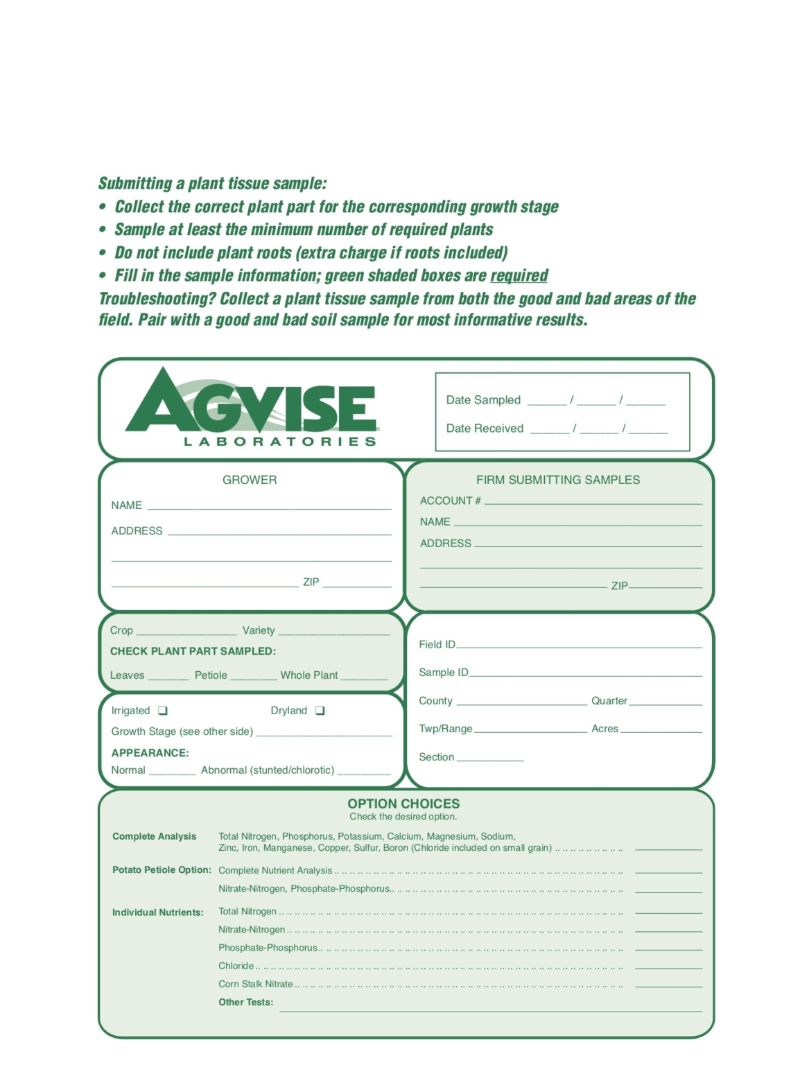 Plant Sample Bag - Agvise Laboratories